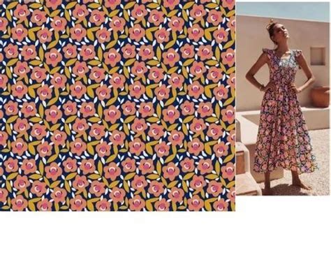 Printed Polyester Fabric Printing Service Job Work White At Rs 70
