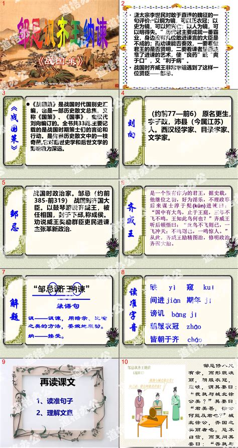 《邹忌讽齐王纳谏》ppt课件5 北师大版八年级语文下册