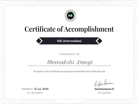 Meenakshi Dangi On Linkedin Sql Hackerrank Dataanalysis