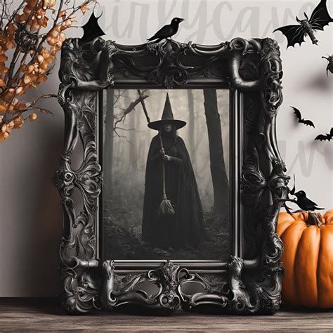 Victorian Gothic Halloween Frame Mockup Modern Digital Mockup Framed Art Display Vertical