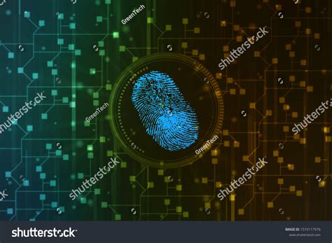 Fingerprint Scanning Identification System Biometric Authorization Stock Illustration 1510117976