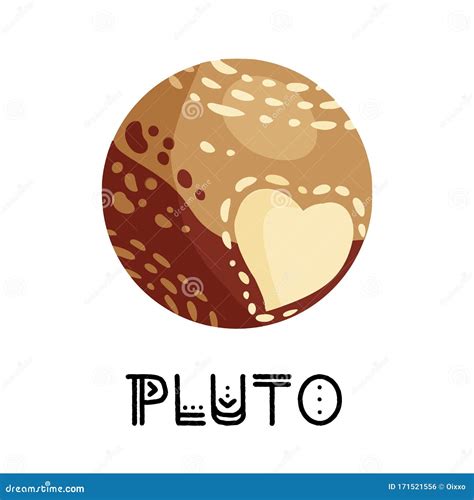 Stylized Planet Pluto Isolated Cartoon Vector Image Astronomic Logo Image Media Glyph Icon