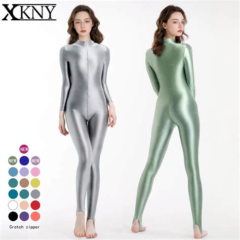 XCKNY Body De Sat N Brillante De Una Pieza Body Sexy De Cuello Alto