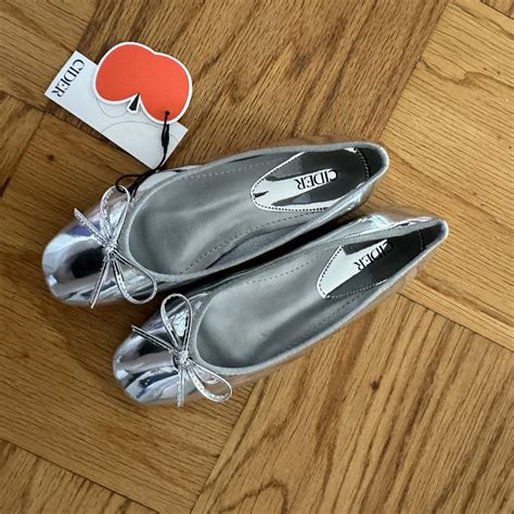 Nwt Silver Ballet Flats From Cider Size 36 Us 6 Depop