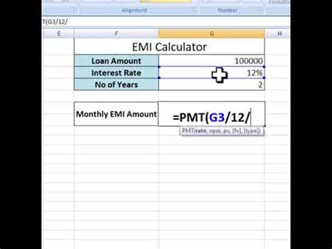 Make EMI Calculator In Excel Calculate EMI In Excel PMT Function In Excel Shorts Excel