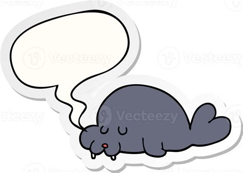 Karikatur Walross Mit Rede Blase Aufkleber 45011429 Png