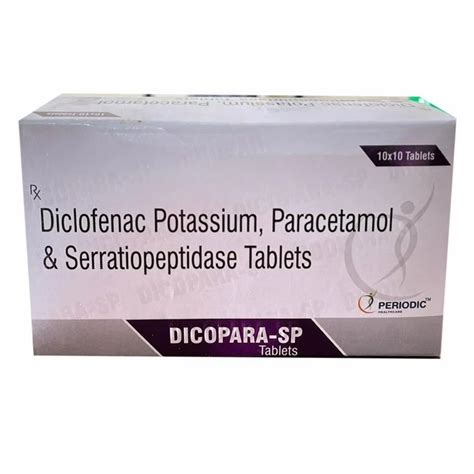 Diclofenac Potassium Paracetamol Serratiopeptidase Tablet At Rs Box Pharmaceutical