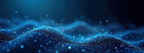 Abstract Digital Tech Wave Design With Blue Light Effect Dynamic