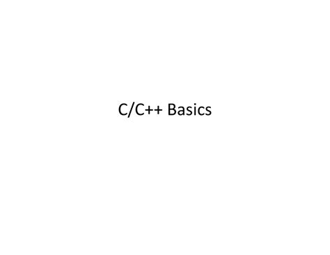 Basics Cc1 Its Lecture Notes Cc Basics Basic Concepts • Basic