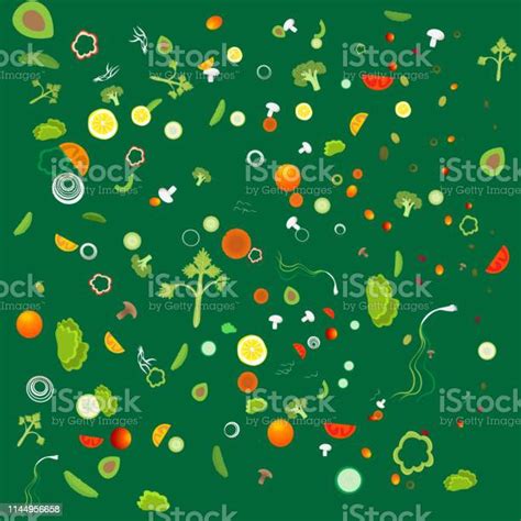 야채 패턴 채식 건강 식품 웹 및 인쇄 장식 벡터 일러스트 레이 션 가지 채소에 대한 스톡 벡터 아트 및 기타 이미지 가지 채소 개체 그룹 건강관리와 의술 Istock