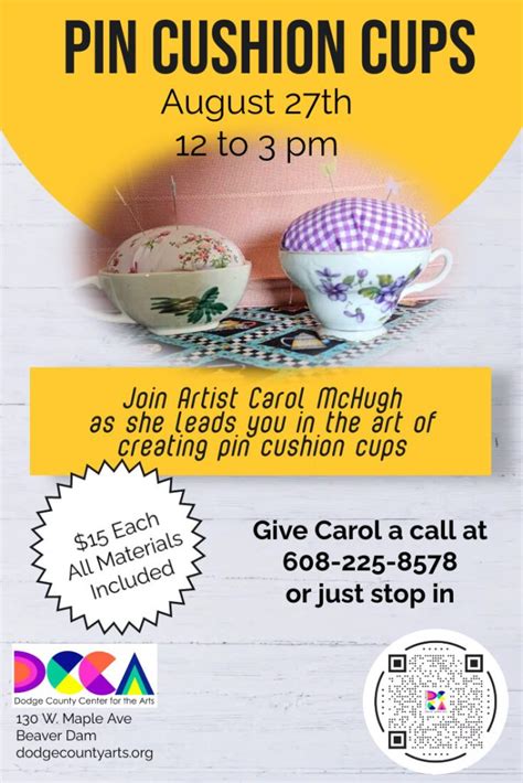 Pin Cushion Cups Dodge County Center For The Arts
