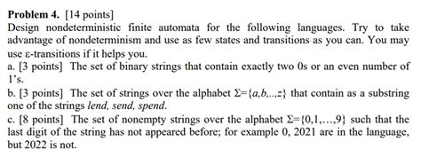 Solved Design Nondeterministic Finite Automata For The Following
