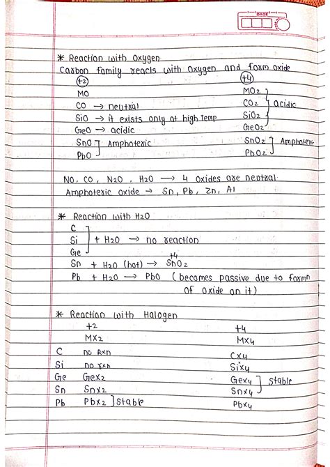 P Block Elements 1 Chemistry Handwritten Notes Pdf