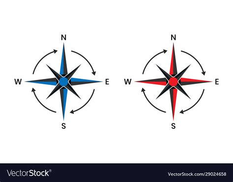 Compass Pointer Icon With White Background Vector Image