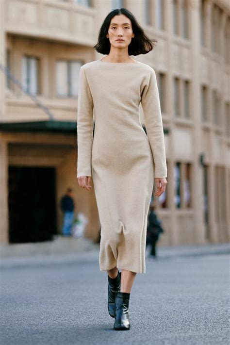 Zw Collection BouclÉ Wool Dress Ivory Zara Cambodia