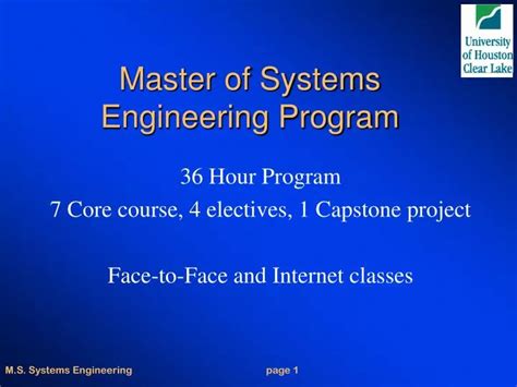 Ppt Master Of Systems Engineering Program Powerpoint Presentation