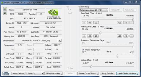 NVIDIA GEFORCE GT 740M OVERCLOCK SPECS : overclocking