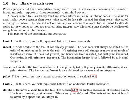 Solved Bst Binary Search Trees Write A Program Bst That