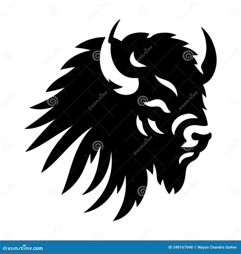 Bison Bull Head Vector Silhouette Stock Illustration Illustration Of Digital Force 348167048