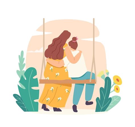 Premium Vector Mothers Day Concept Loving Mother And Daughter