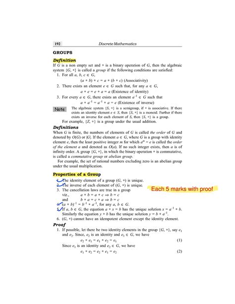 Discrete Mathematics 192 Discrete Mathematics Groups Definition If G Is A Non Empty Set And Is