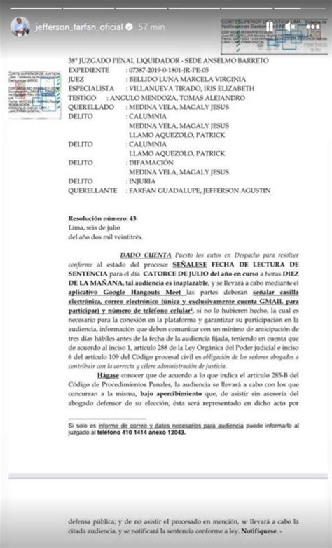 Jefferson Farfán Anuncia Cuándo Será La Lectura De Sentencia Hacia