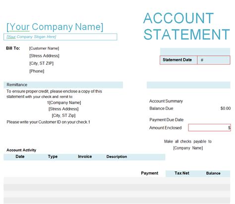 18 Official Statement Of Account Templates [in Excel And Word] Day To Day Email