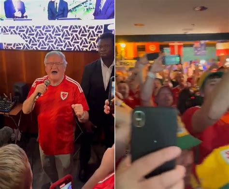 Watch Dafydd Iwan Gives Wales Fans Moment To Remember As He Sings Yma O Hyd At Doha Hotel