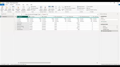 How To Manage Column And Reduce Rows In Power Query Editor Power Bi Tutorial Youtube