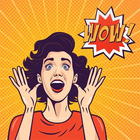 19253187 Excited Woman Vector Images Depositphotos