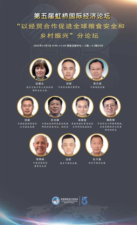 第五届虹桥论坛嘉宾预告（十一）｜“以经贸合作促进全球粮食安全和乡村振兴”分论坛手机新浪网