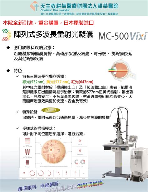 2020 07 03 眼科疾病治療 陣列式多波長雷射光凝儀 優質服務 天主教耕莘醫療財團法人耕莘醫院