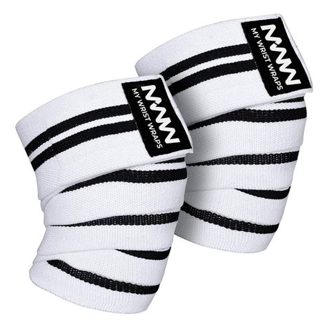 Custom White Knee Wraps My Wrist Wraps