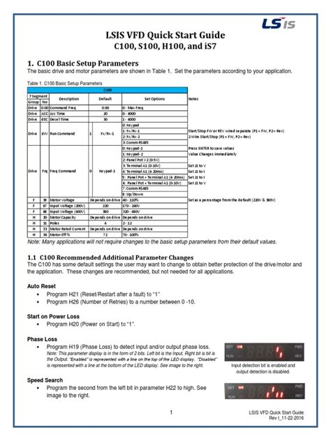 Lsis Vfd Quick Start Guide C100 S100 H100 And Is7 Pdf Parameter Computer Programming