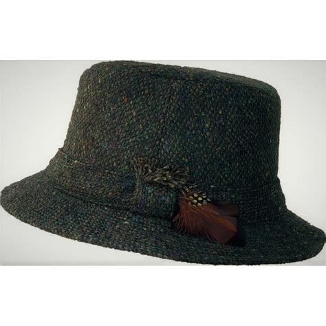 Hanna Hats Irish Walking Hat Forest Green Tweed Clothing Caps Hats At