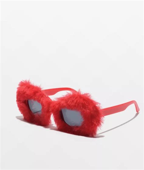 Velvetine Fuzzy Pink Sunglasses