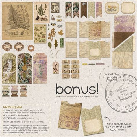 Forest Junk Journal Botanical Journal Kit Nature Journal Kit Etsy
