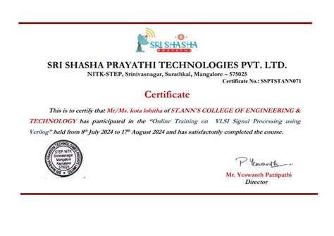 Vlsi Internship Continuouslearning Professionalgrowth Kota Lohitha