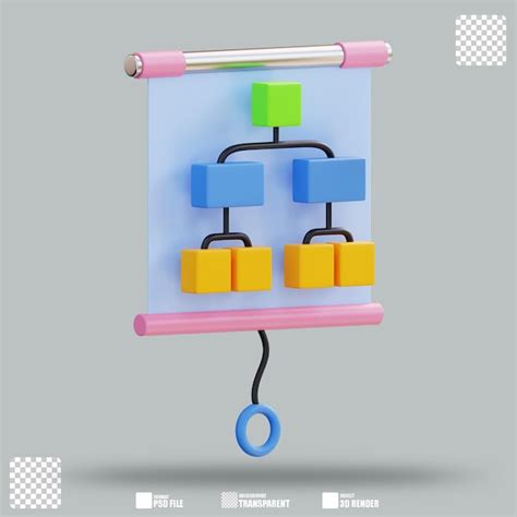 Premium Psd 3d Illustration Organization Chart 3