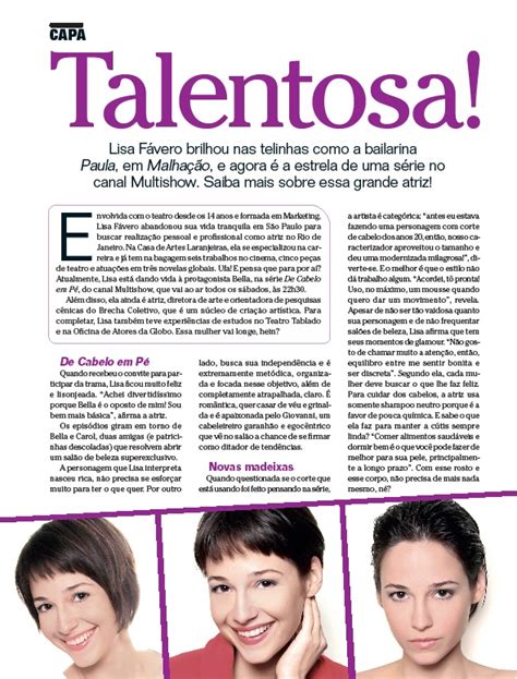 Tila Migliari Lisa Eiras F Vero Na Revista Cabelo Visual