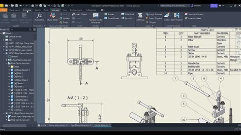 autodesk inventor tutorial pipe clamp assy drawing youtube