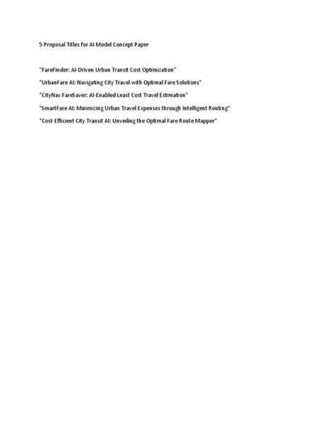 5 Proposal Titles For Ai Model Concept Paper Pdf