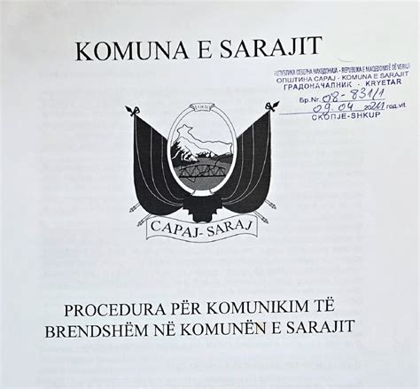 Procedura Për Komunikim Të Brendshëm Në Komunën E Sarajit Komuna Saraj