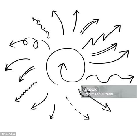 낙서 디자인 요소 손으로 그린 화살표는 흰색 배경에 고립되어 있습니다 벡터 일러스트 레이 션 개념에 대한 스톡 벡터 아트 및 기타 이미지 Istock