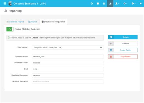 Report Manager Support For Postgresql In Cerberus Ftp Server 1125