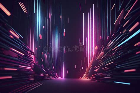Abstract Neon Blue Pink Motion Rays Of Light Futuristic Background