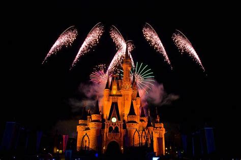 Disney Fireworks Display At Magic Kingdom