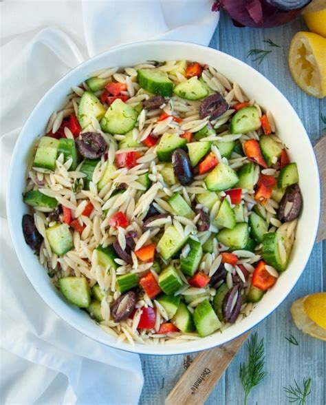 Cucumber Salad With Orzo Dill And Lemon Feasting Not Fasting