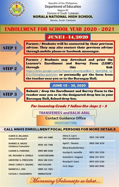 Norala National High School Information Facebook