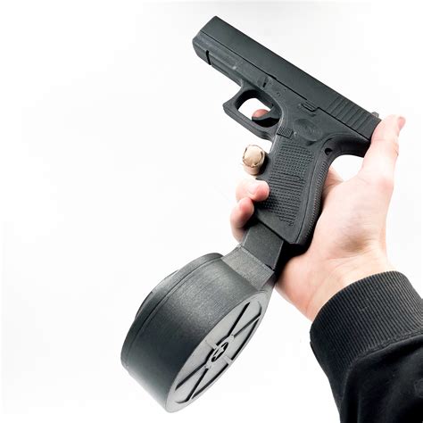 🔫 Pistol Glock 17 Drum Magazine Movable Trigger Parts Articulated・ 3d